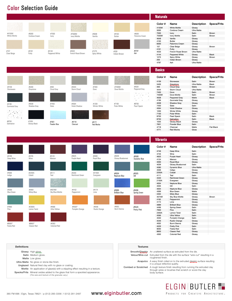 Request Samples | Elgin Butler Company